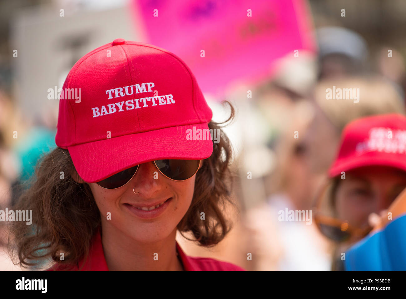 A Baby Trump babysitter at the #BringTheNoise Women's March Anti Donald ...