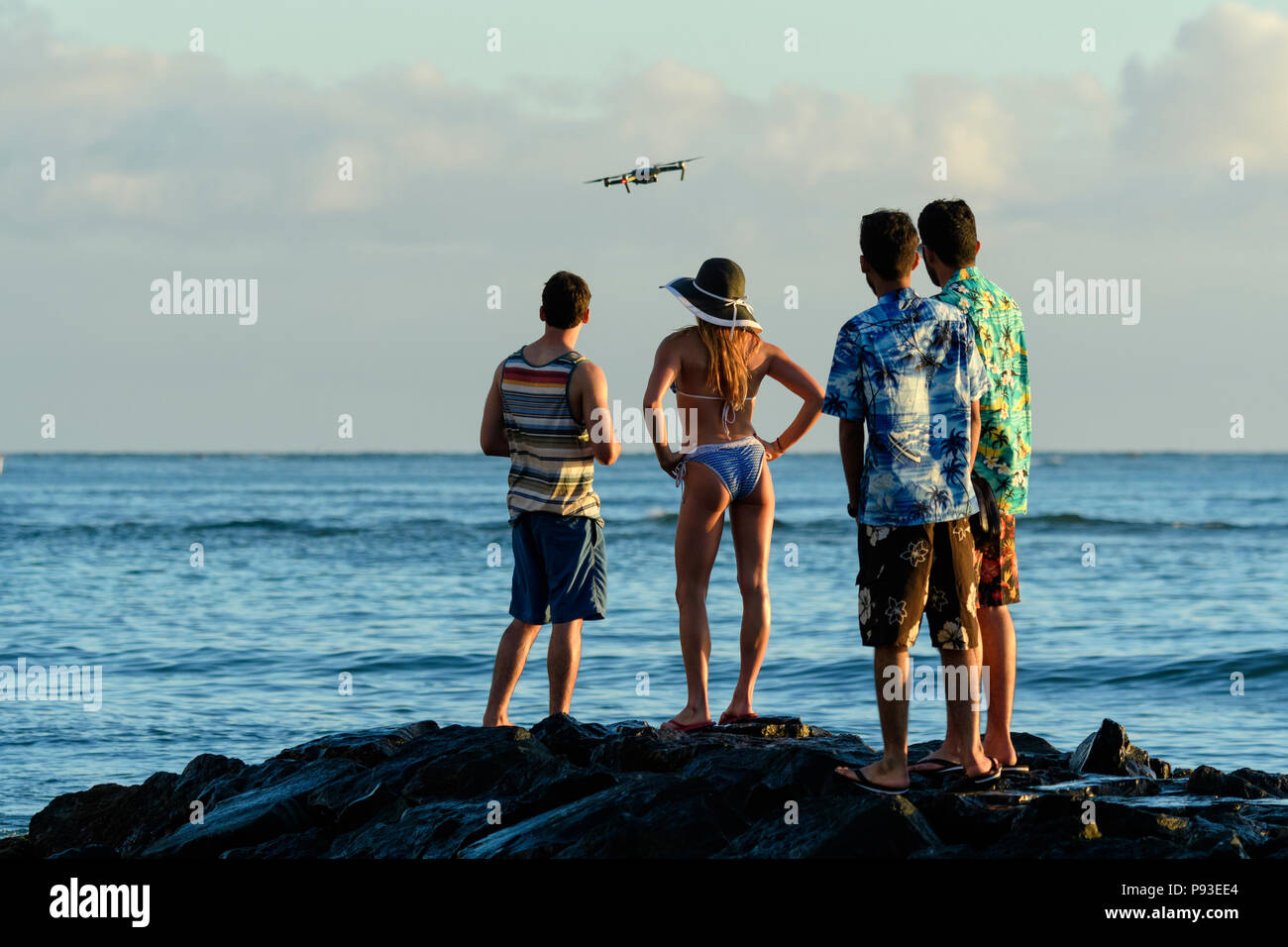 South Pacific, USA, Hawaii, Hawaiian, Oahu, Honolulu, Waikiki, people ...