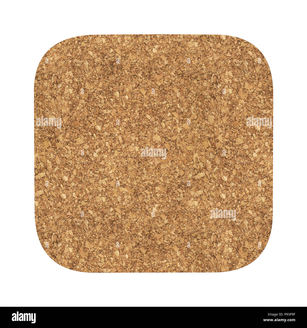 Square cork coaster. Isolated on white background. Include clipping ...