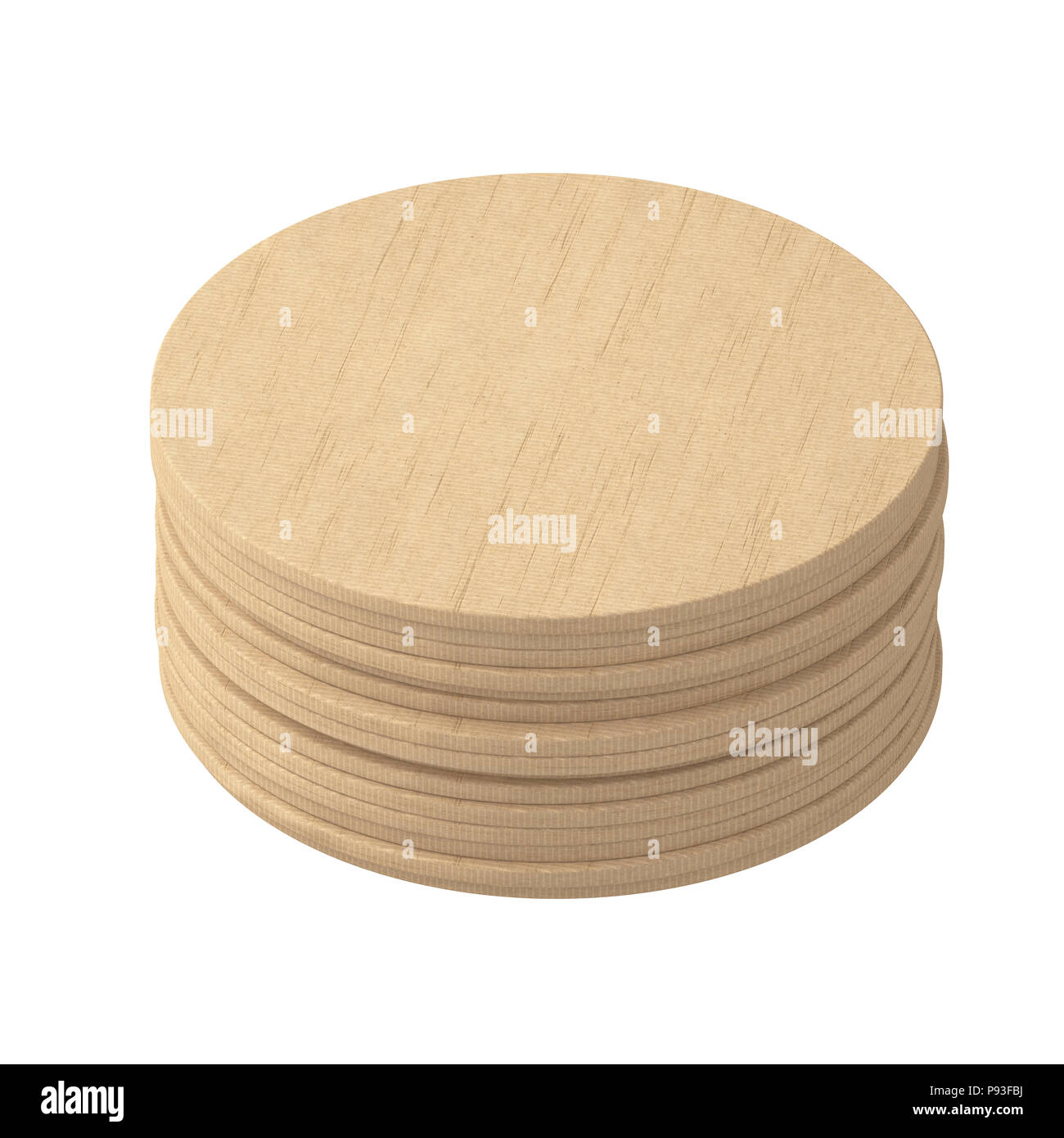 Beer cardboard coasters. Isolated on white background. Include clipping ...