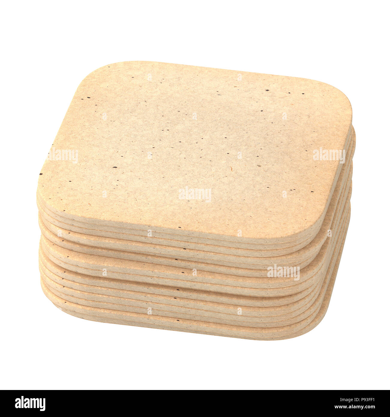 Stack of square vintage coasters. Isolated on white background. Include ...