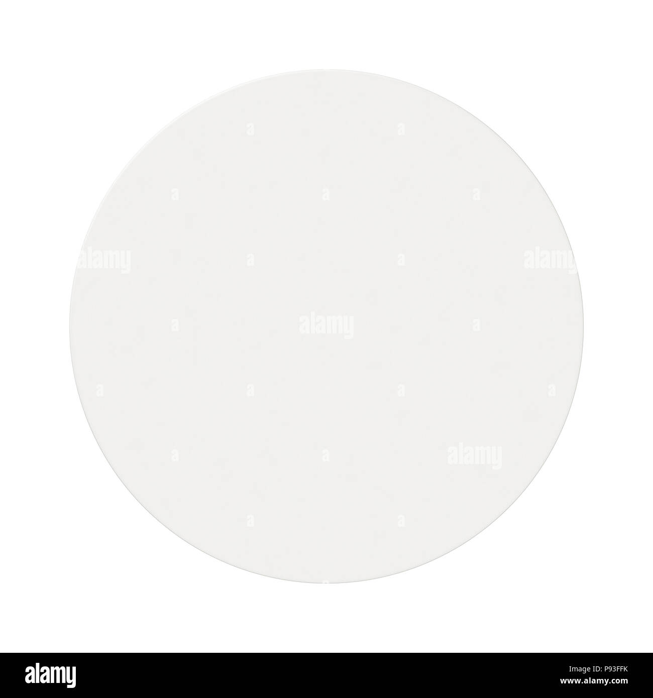 White coaster. Isolated on white background. Include clipping path. 3d ...