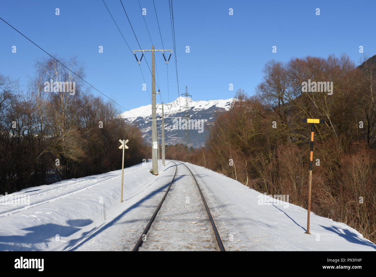 Eisenbahn, Pustertalbahn, Eisenbahn, Winter, Gleis, Schiene, Einspurig ...