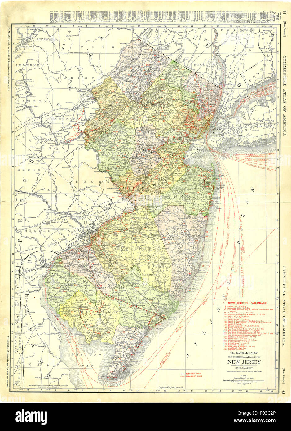 1913 new jersey map hi-res stock photography and images - Alamy