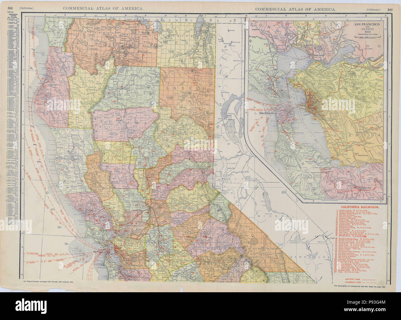 Northern california map hi-res stock photography and images - Alamy