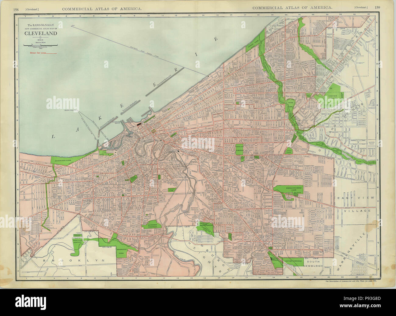 1913 cleveland ohio map hi-res stock photography and images - Alamy