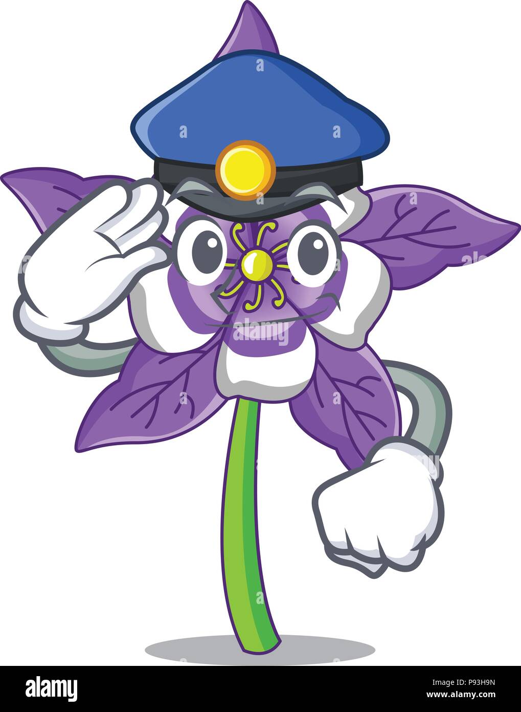 Police columbine flower character cartoon Stock Vector Image & Art - Alamy