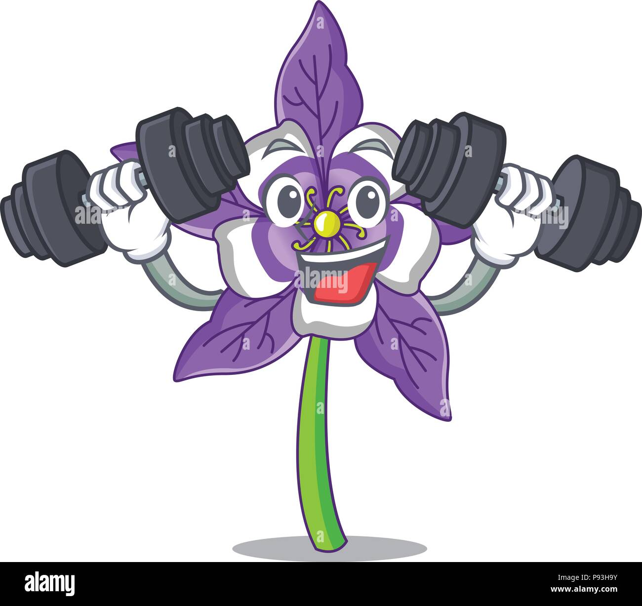 Fitness columbine flower character cartoon Stock Vector Image & Art - Alamy
