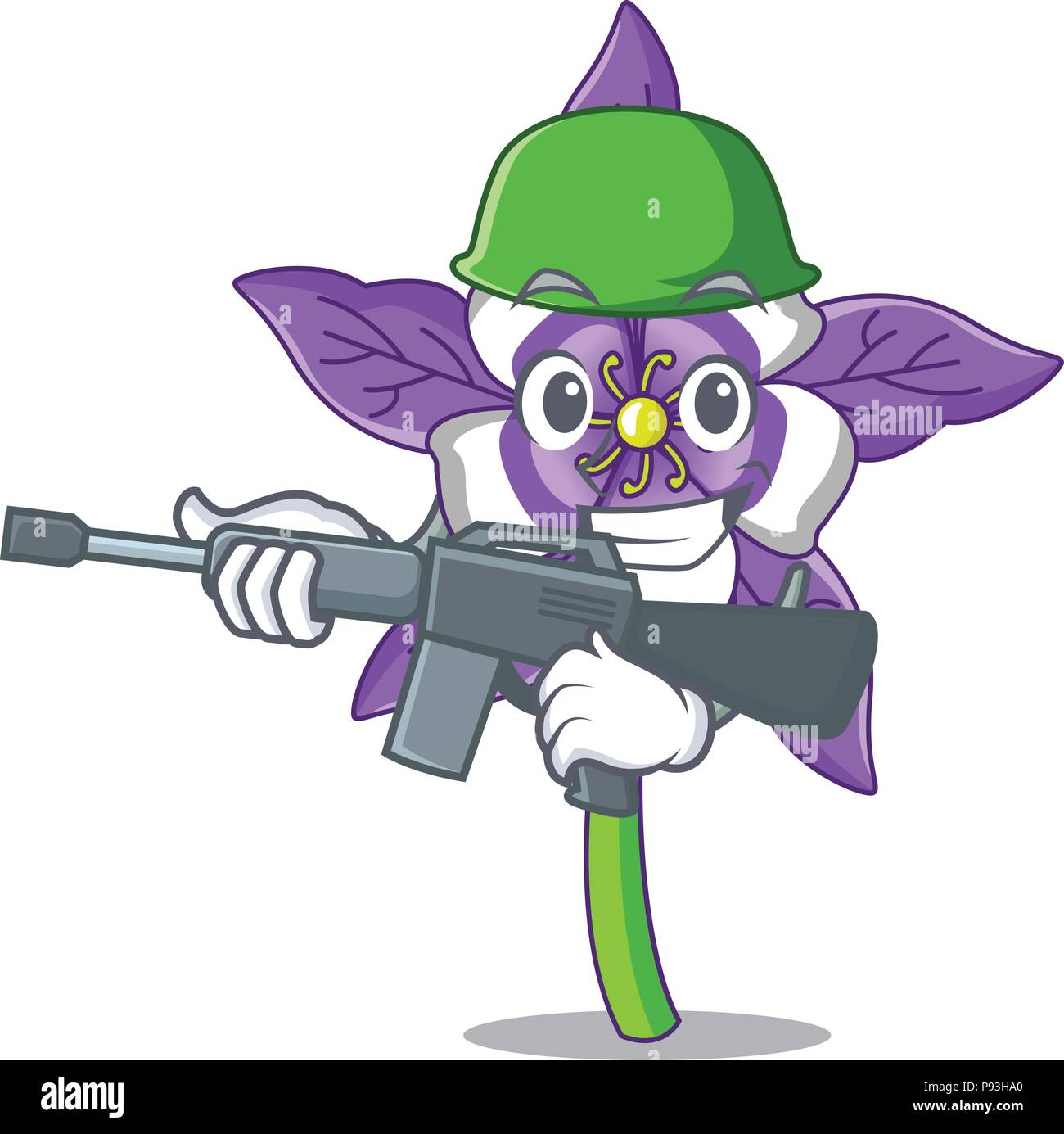 Army columbine flower character cartoon Stock Vector Image & Art - Alamy
