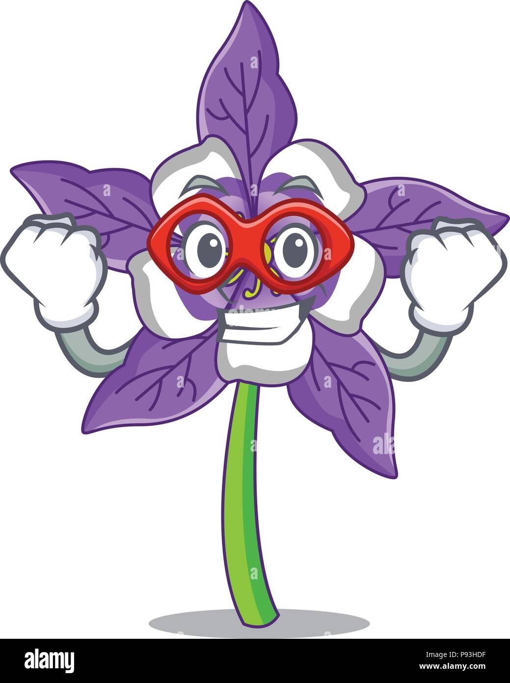 Super hero columbine flower character cartoon Stock Vector Image & Art ...