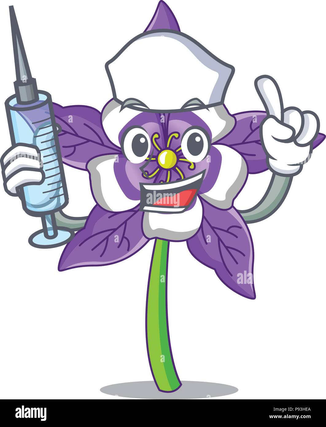Nurse columbine flower character cartoon Stock Vector Image & Art - Alamy
