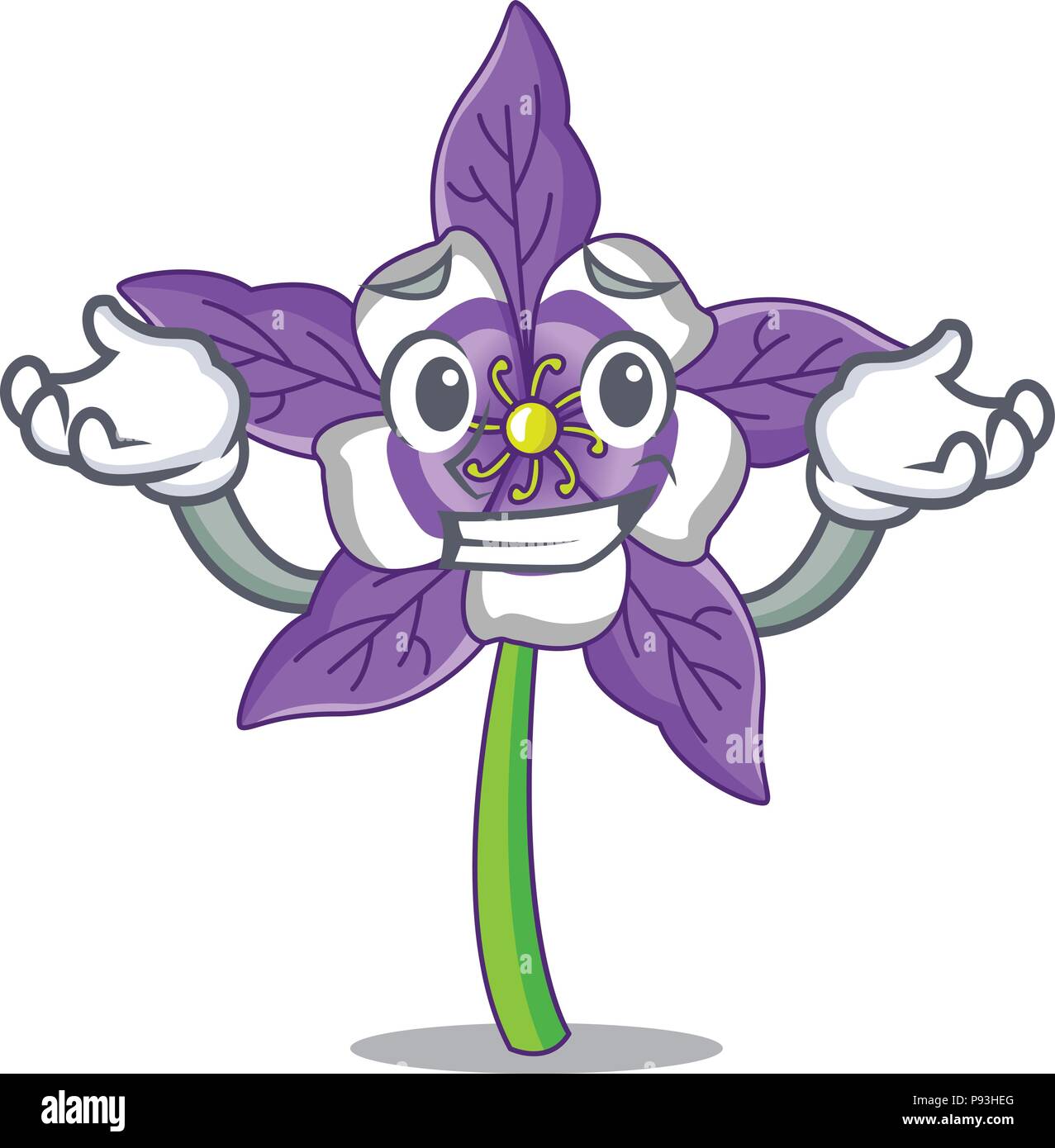 Grinning columbine flower character cartoon Stock Vector Image & Art ...