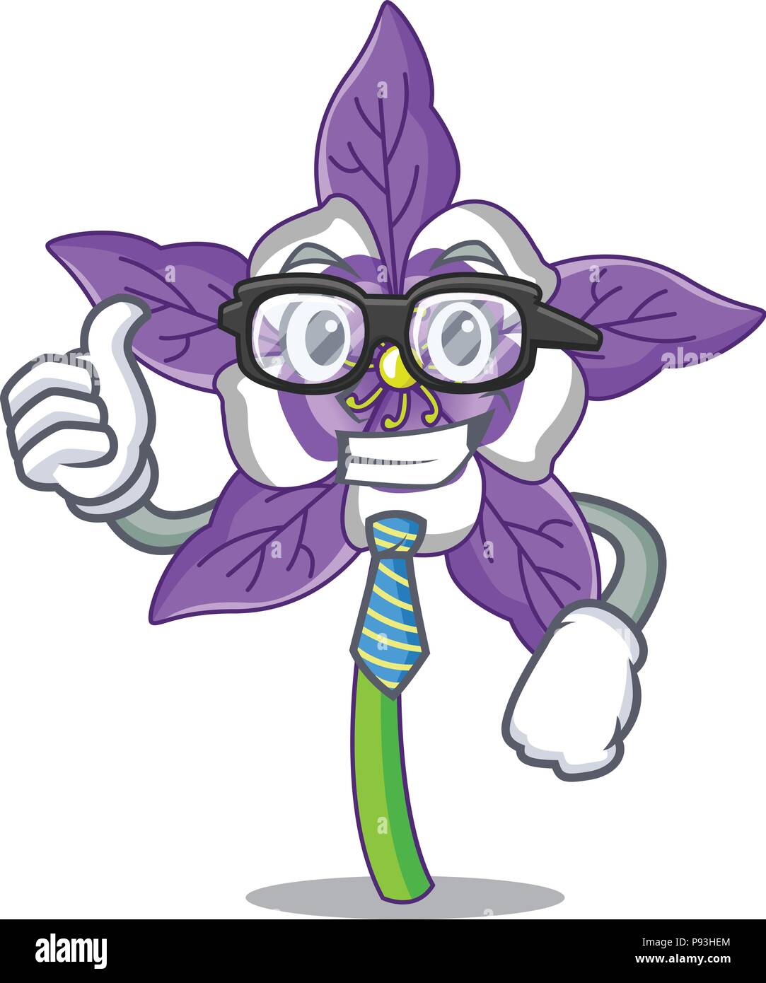 Businessman columbine flower character cartoon Stock Vector Image & Art ...