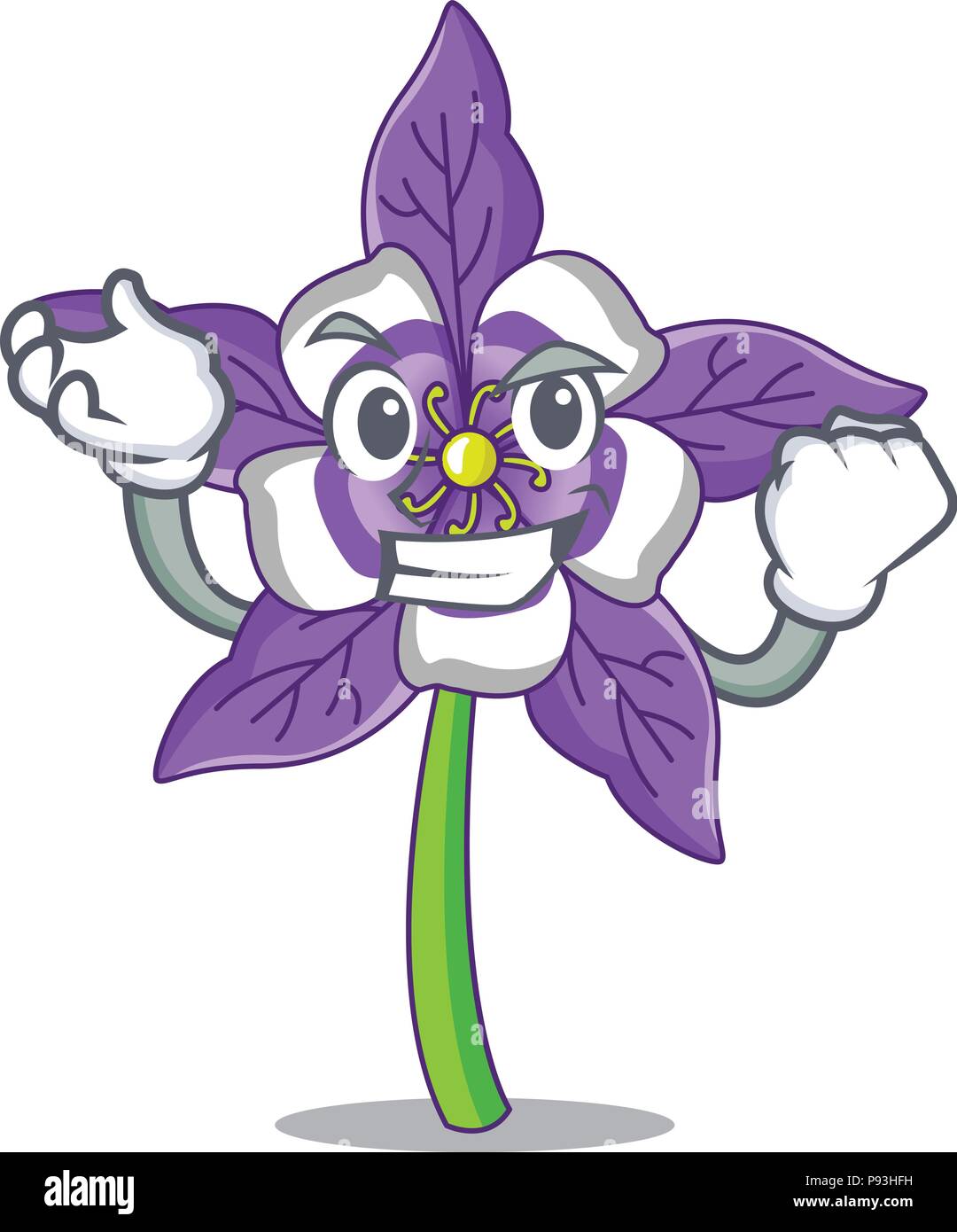 Successful columbine flower character cartoon Stock Vector Image & Art ...