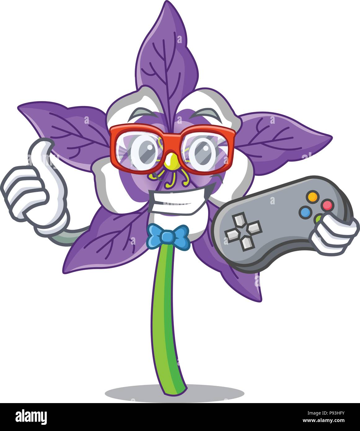 Gamer columbine flower mascot cartoon Stock Vector Image & Art - Alamy