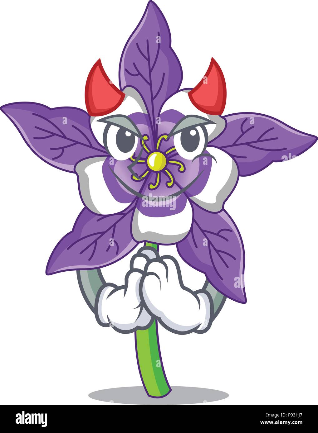 Devil columbine flower mascot cartoon Stock Vector Image & Art - Alamy