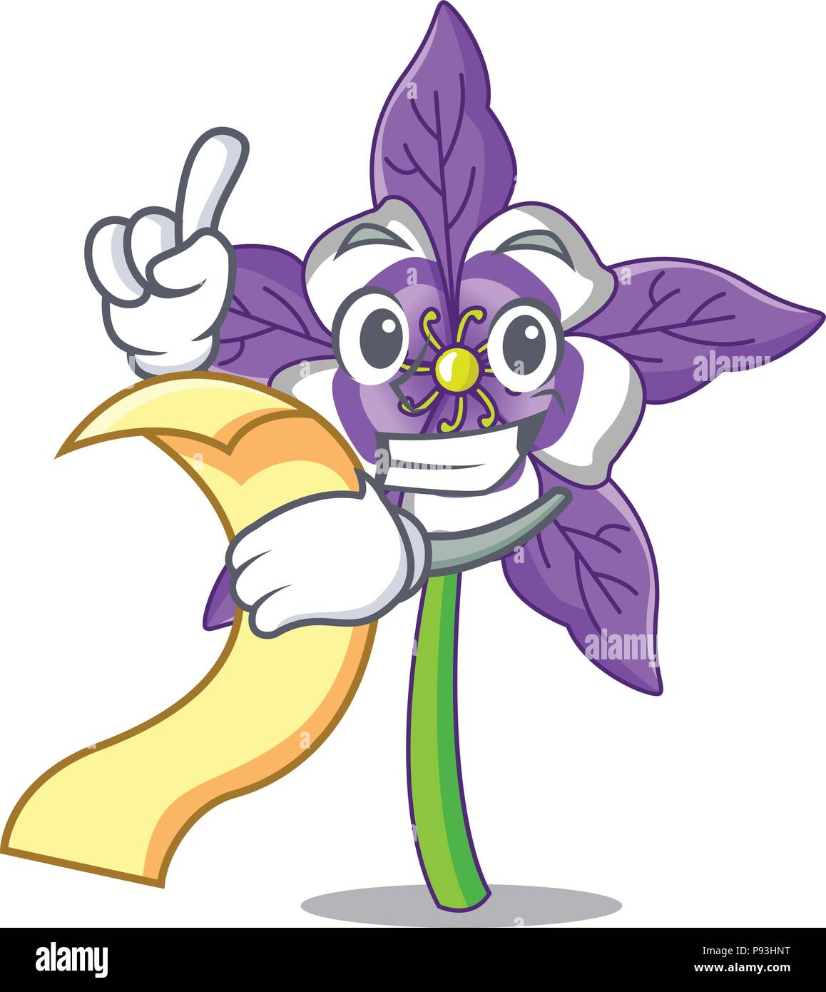 With menu columbine flower mascot cartoon Stock Vector Image & Art - Alamy