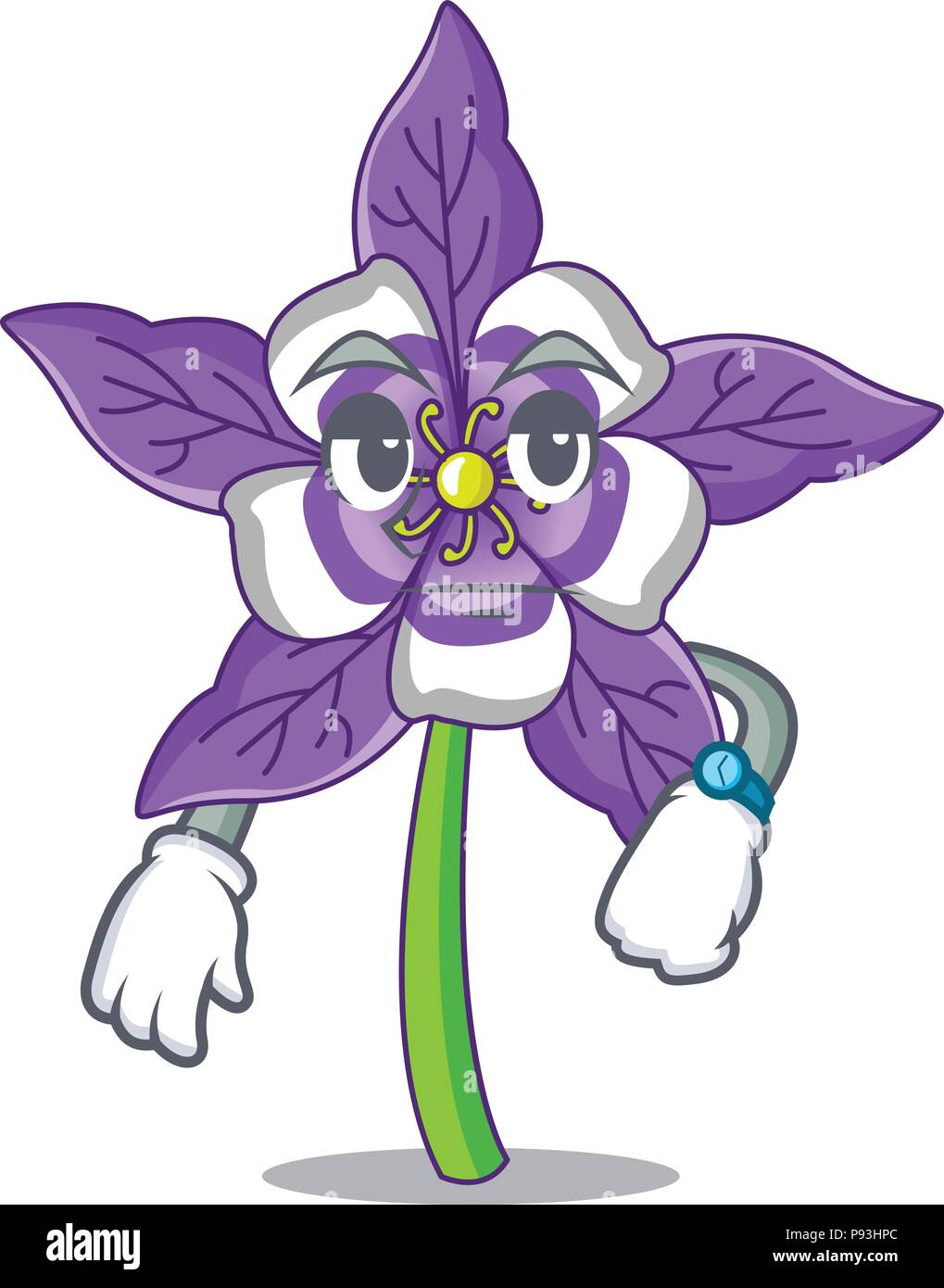 Waiting columbine flower mascot cartoon Stock Vector Image & Art - Alamy
