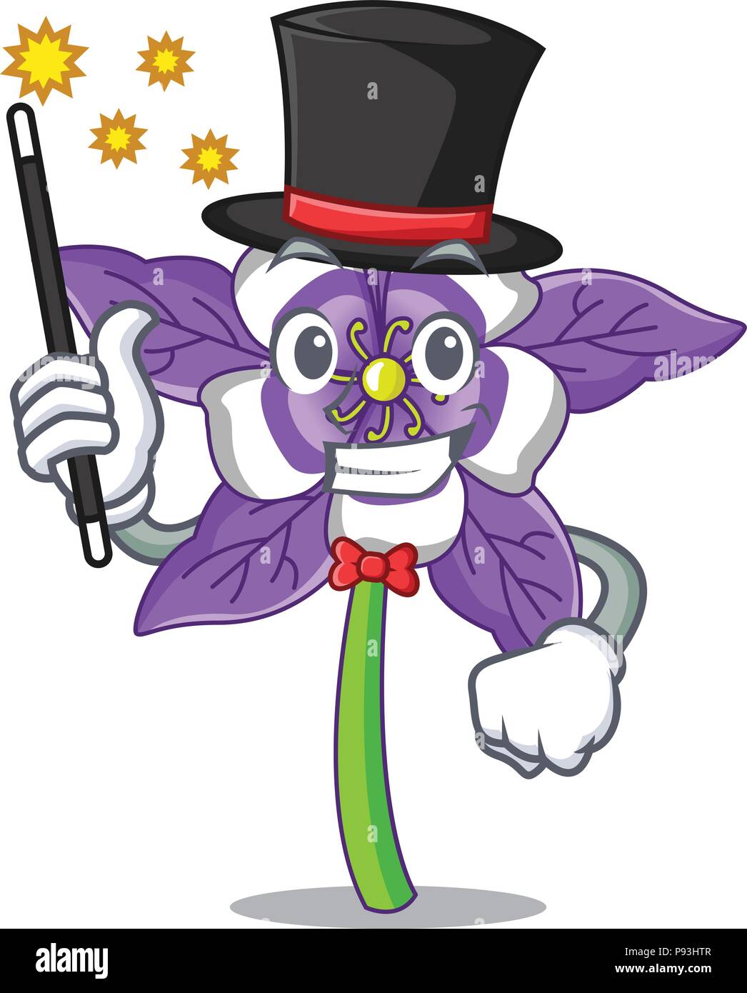Magician columbine flower mascot cartoon Stock Vector Image & Art - Alamy