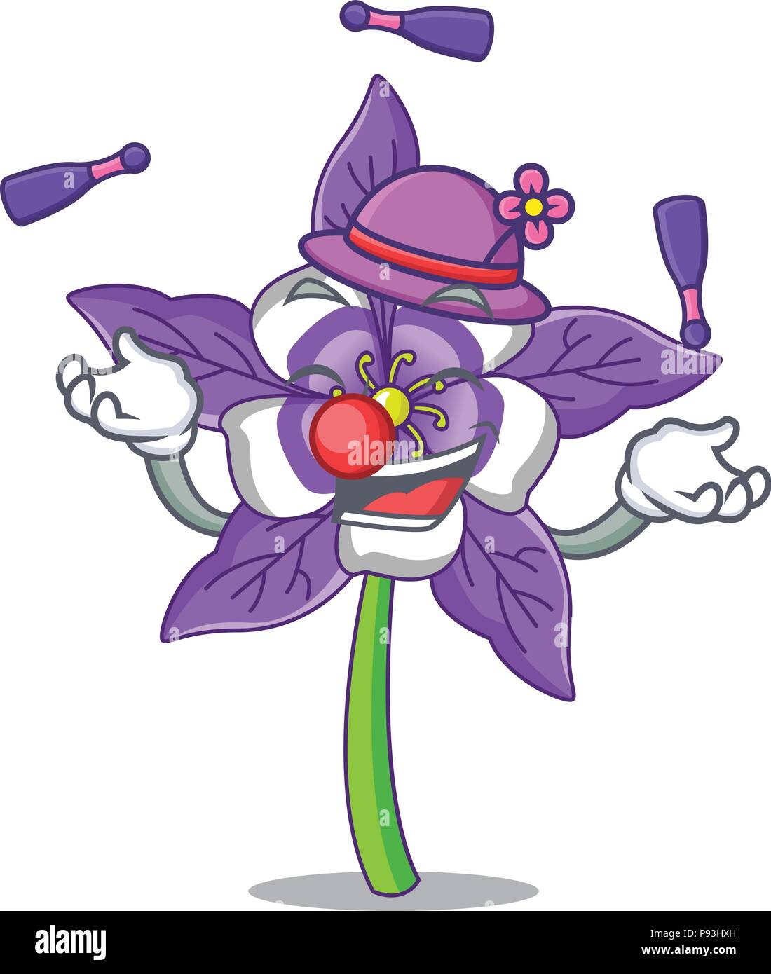 Juggling columbine flower mascot cartoon Stock Vector Image & Art - Alamy