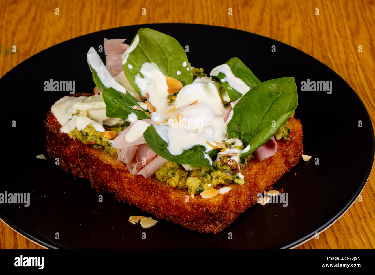 Brioche with ham and cheese Stock Photo - Alamy