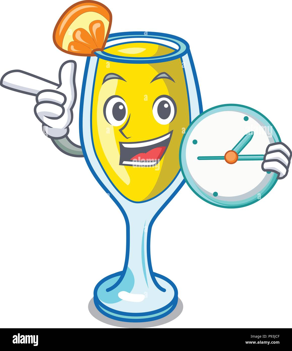 With clock mimosa character cartoon style Stock Vector Image & Art - Alamy