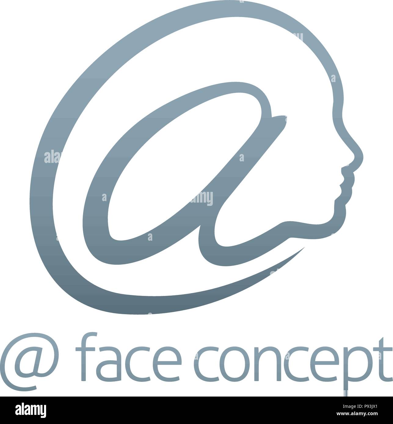 Commercial At Sign Face Concept Stock Vector Image & Art - Alamy