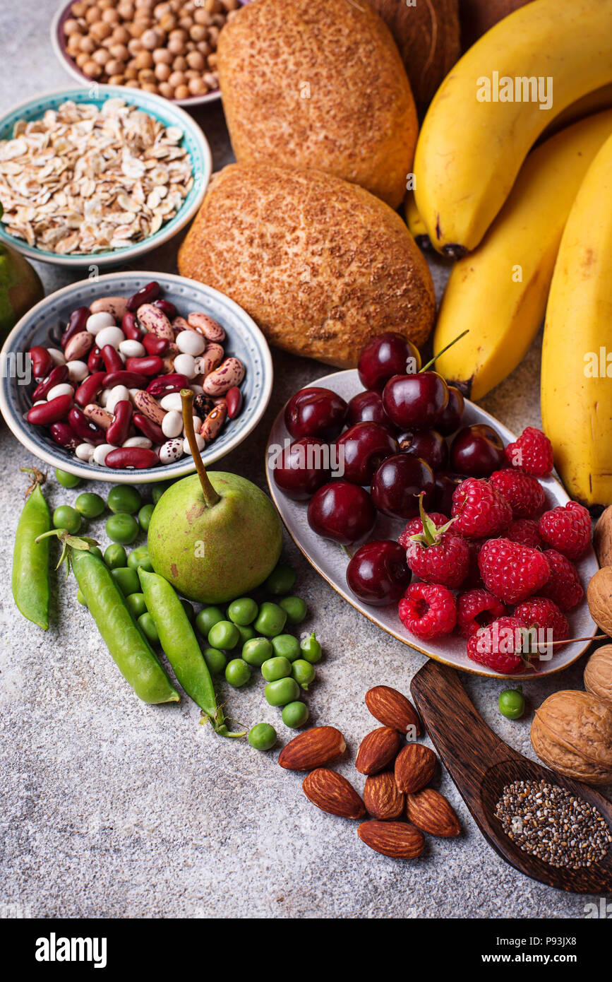 Products rich in fiber. Healthy diet food Stock Photo - Alamy