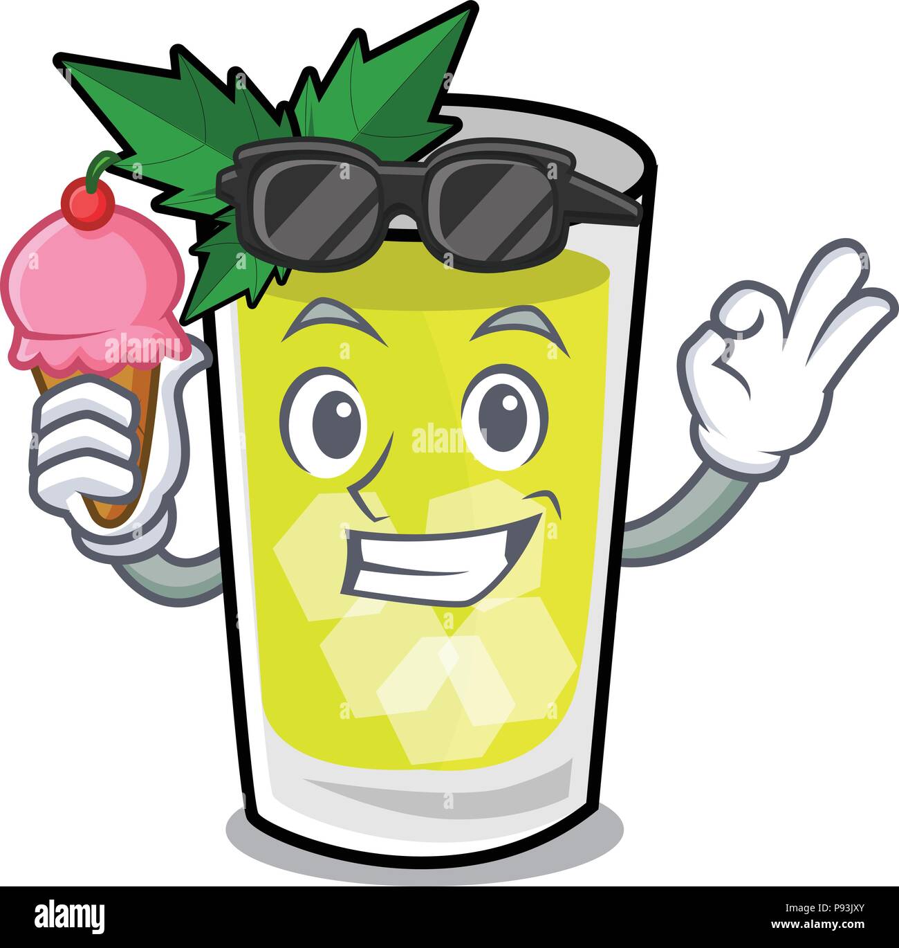 With ice cream mint julep character cartoon Stock Vector Image & Art ...