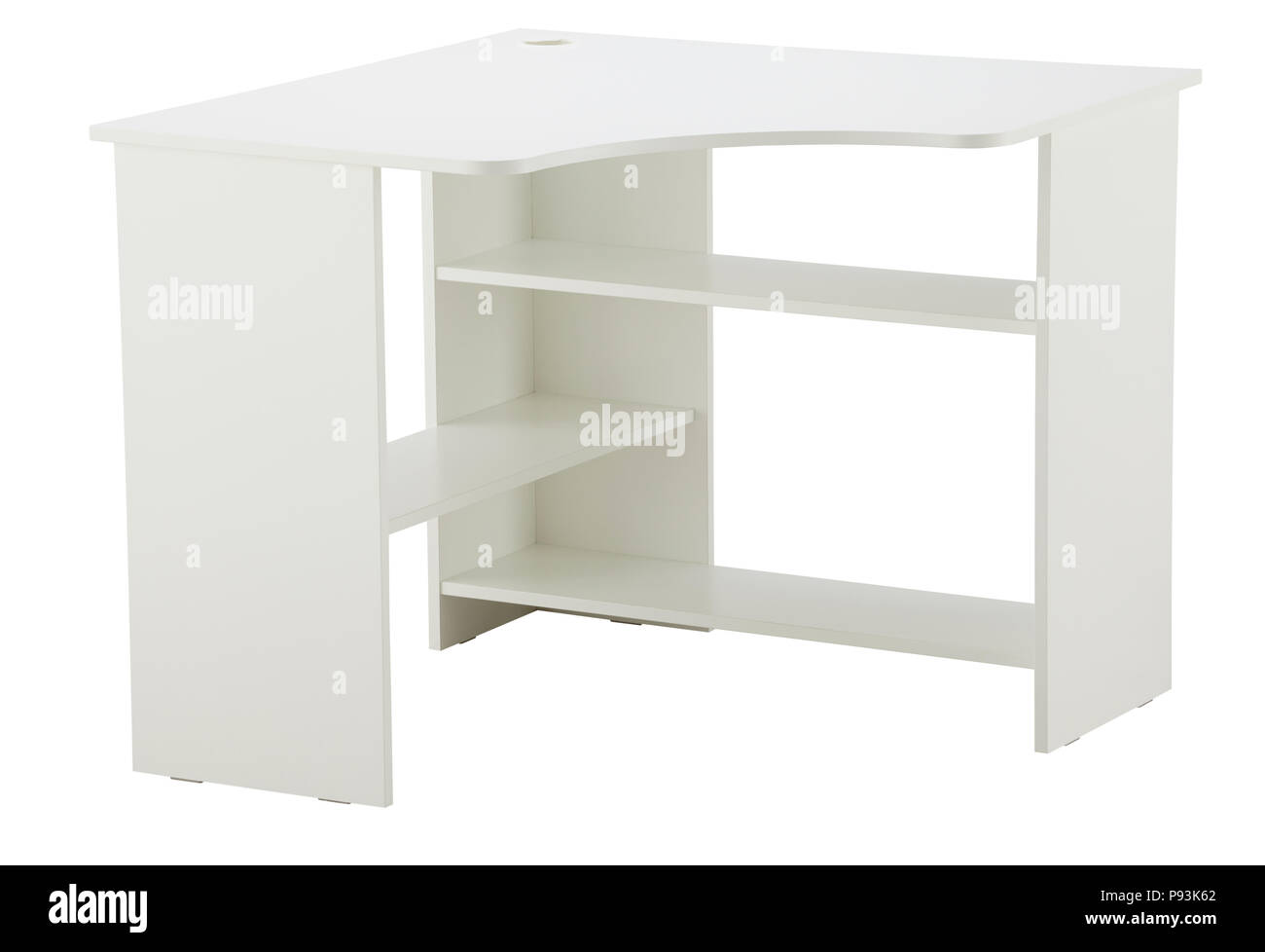 White corner table isolated on white background. Include clipping path ...