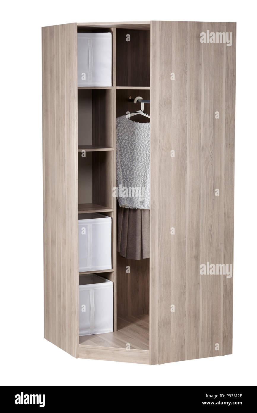Corner wardrobe isolated on white background. Include clipping path ...