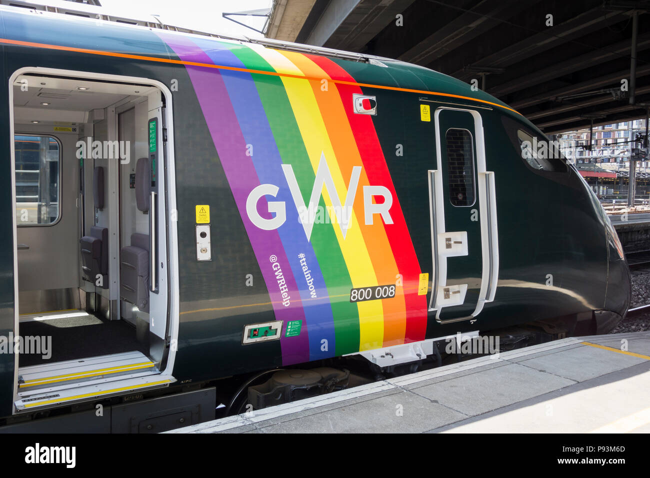 Pride rainbow colours on a Hitachi Class 800 Intercity Express Train at ...