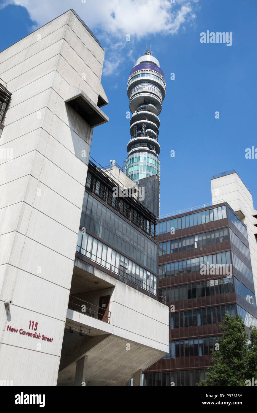 The BT Tower from New Cavendish Street (previously know as the GPO ...