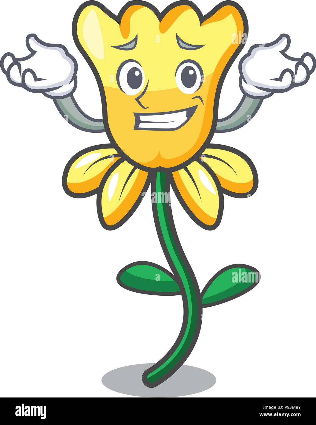 Grinning daffodil flower character cartoon Stock Vector Image & Art - Alamy