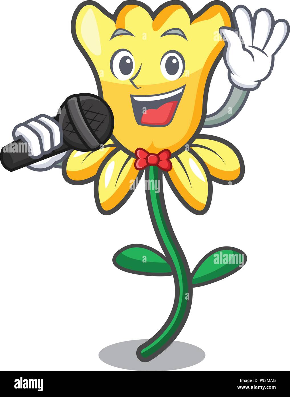 Singing daffodil flower mascot cartoon Stock Vector Image & Art - Alamy