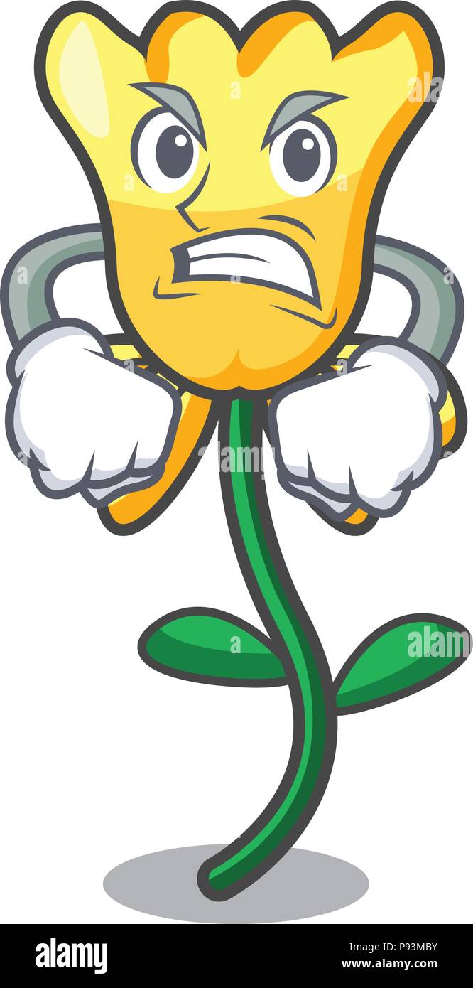 Angry daffodil flower mascot cartoon Stock Vector Image & Art - Alamy