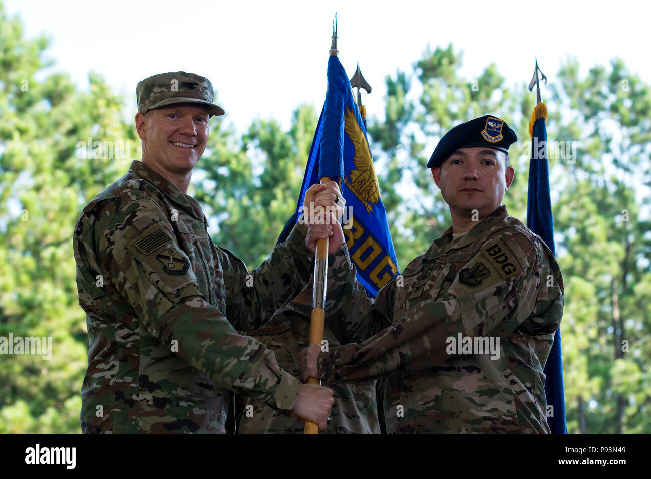 Col. Paul Birch, left, 93d Air Ground Operations Wing commander, and ...