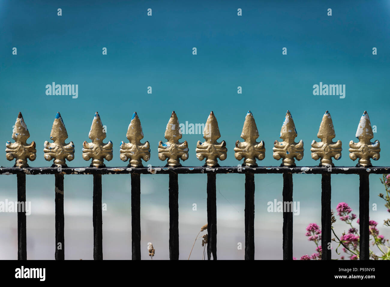 Old ornate wrought iron decorative railings Stock Photo - Alamy