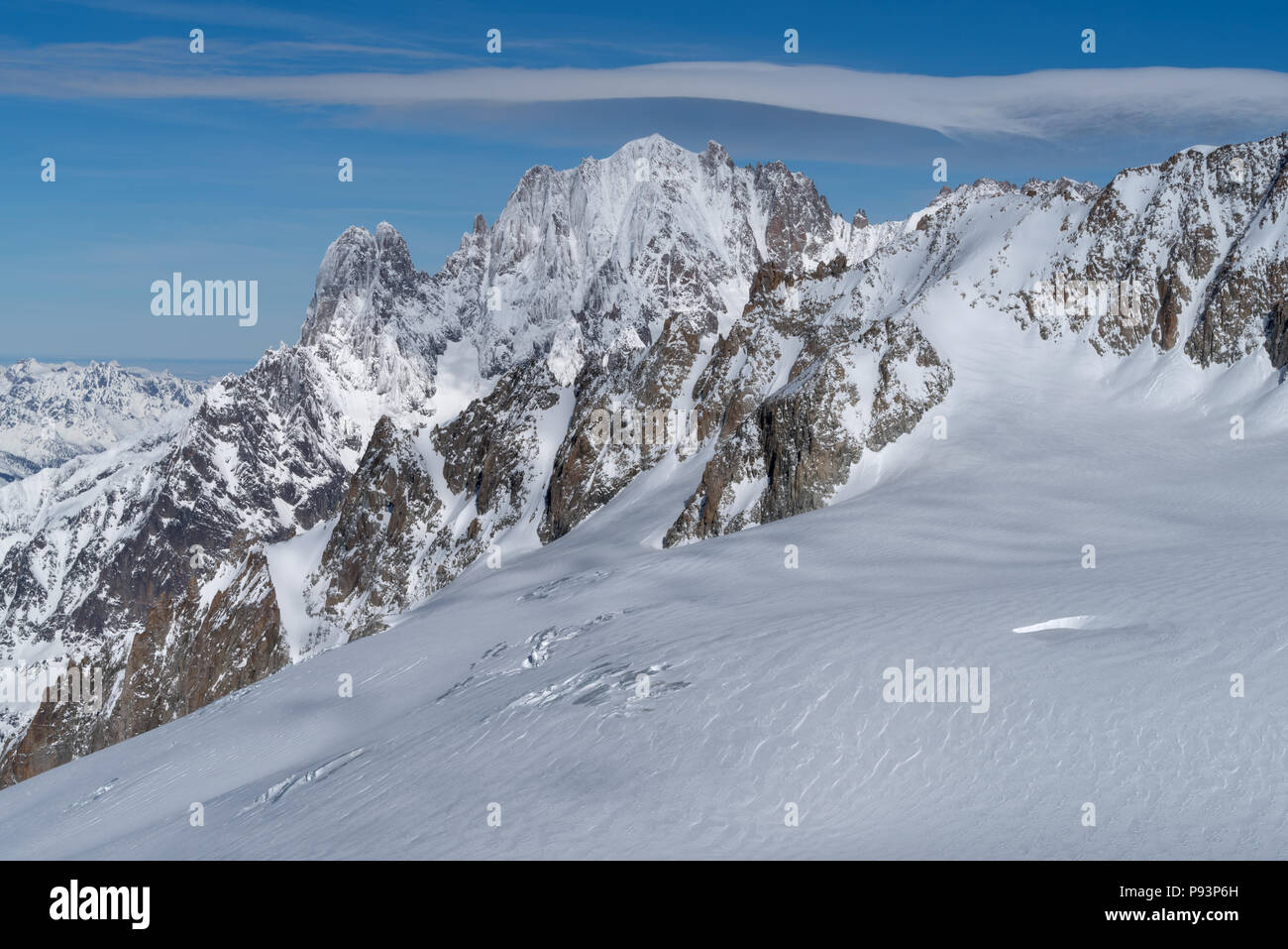 View of the Graian Alps, Mont Blanc range, Aosta Valley, Italy Stock ...