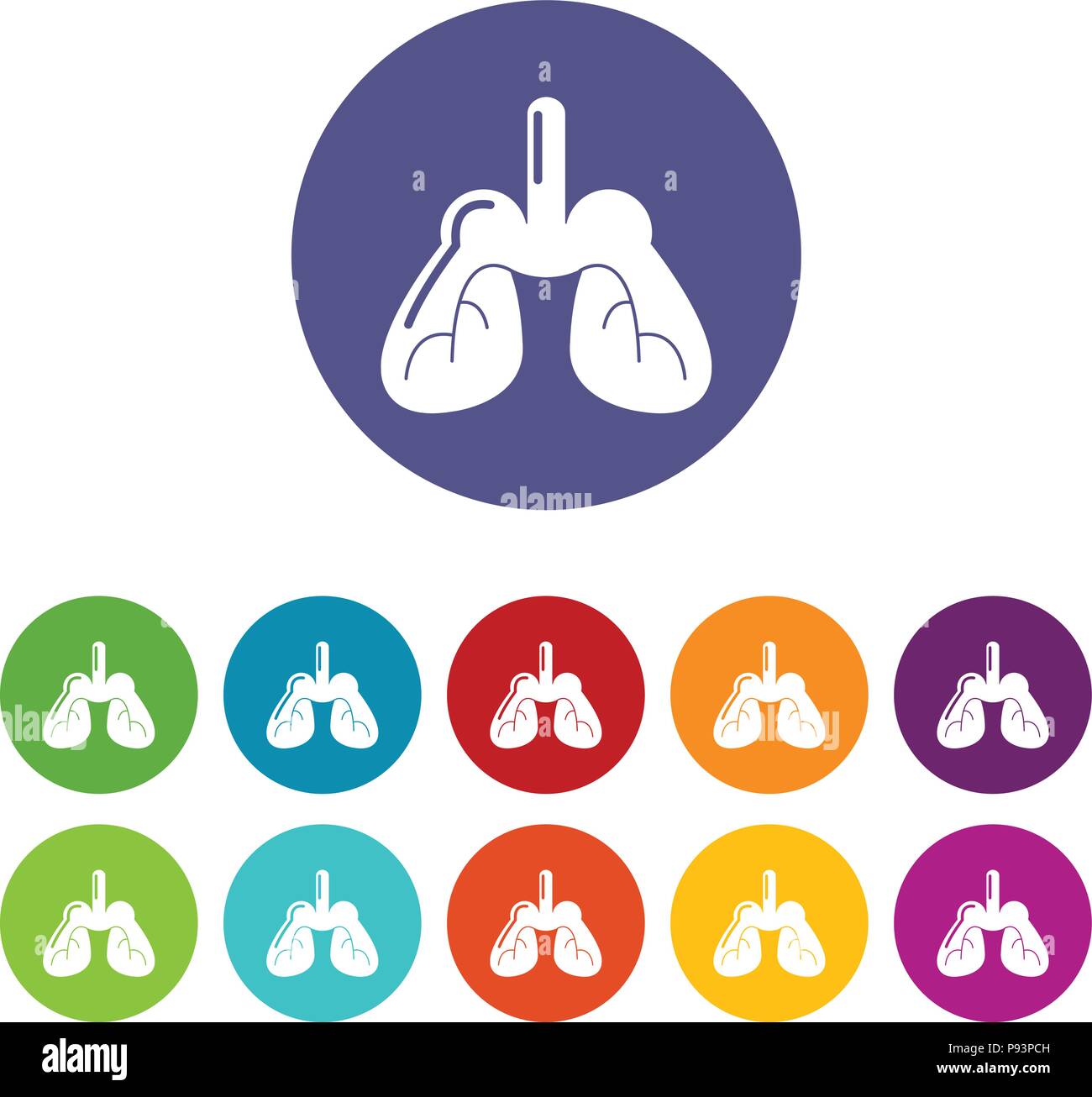 Lungs icons set vector color Stock Vector Image & Art - Alamy