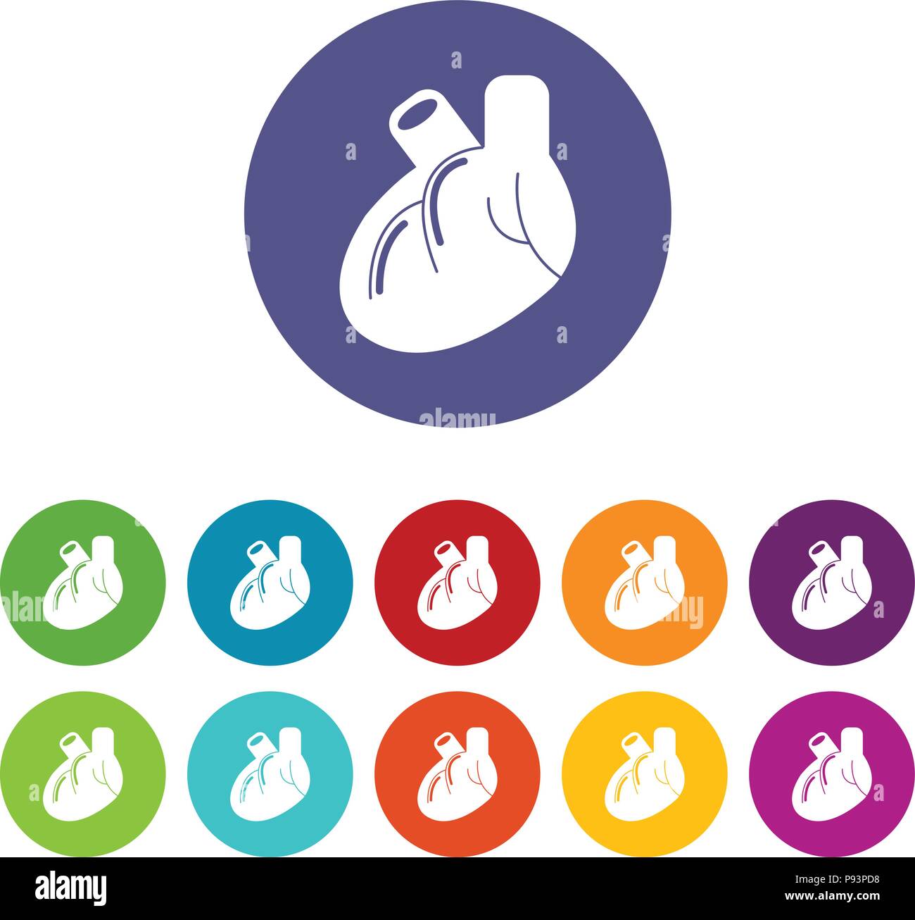 Heart organ icons set vector color Stock Vector Image & Art - Alamy