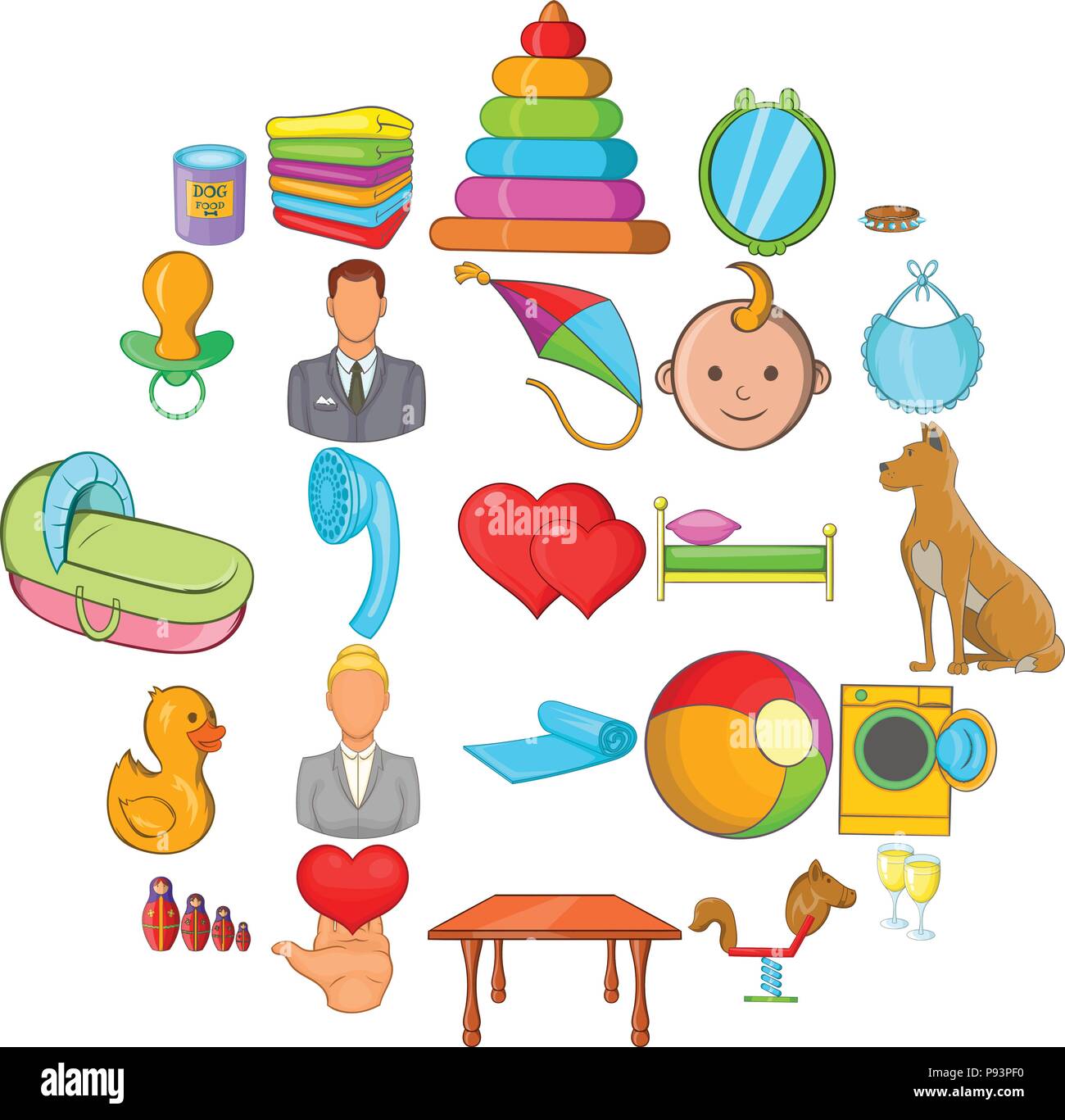Age Icons Set Cartoon Style Stock Vector Image And Art Alamy