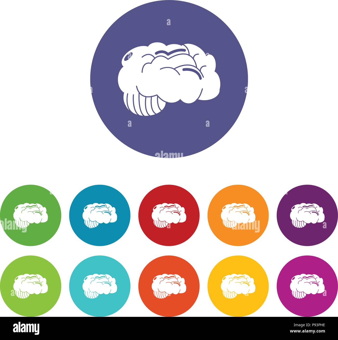 Brain icons set vector color Stock Vector Image & Art - Alamy