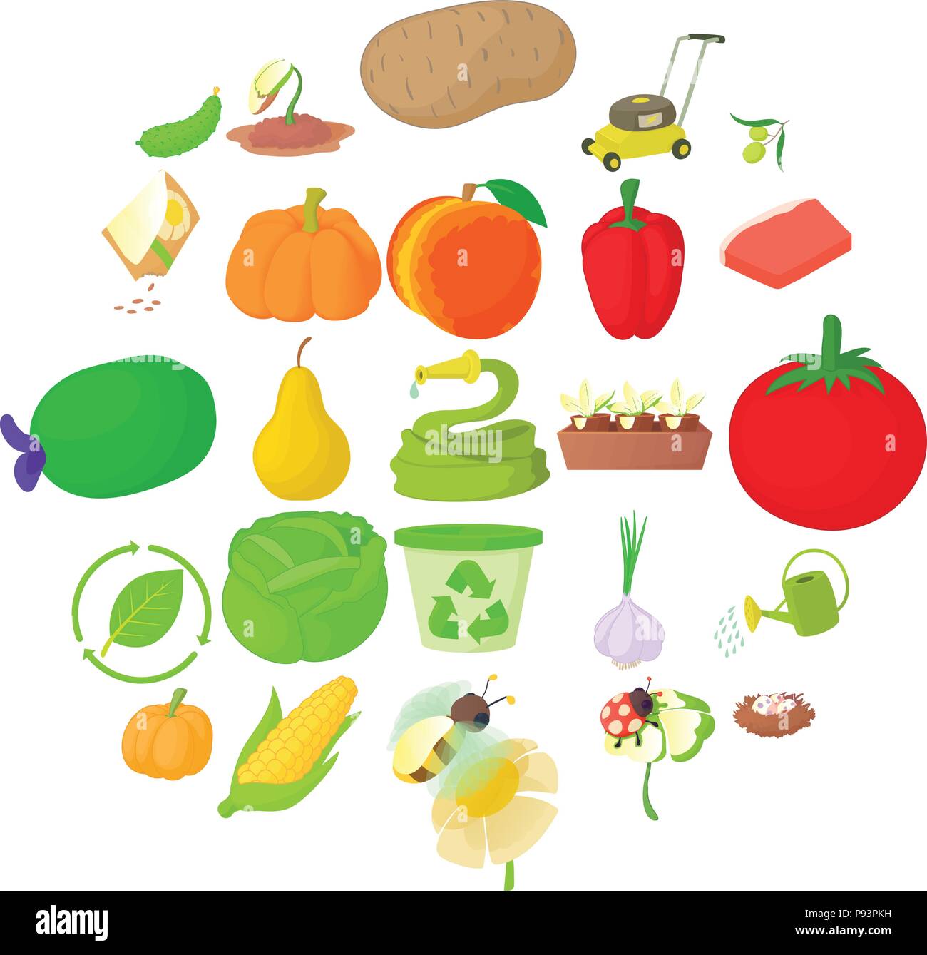Arboriculture icons set, cartoon style Stock Vector Image & Art - Alamy
