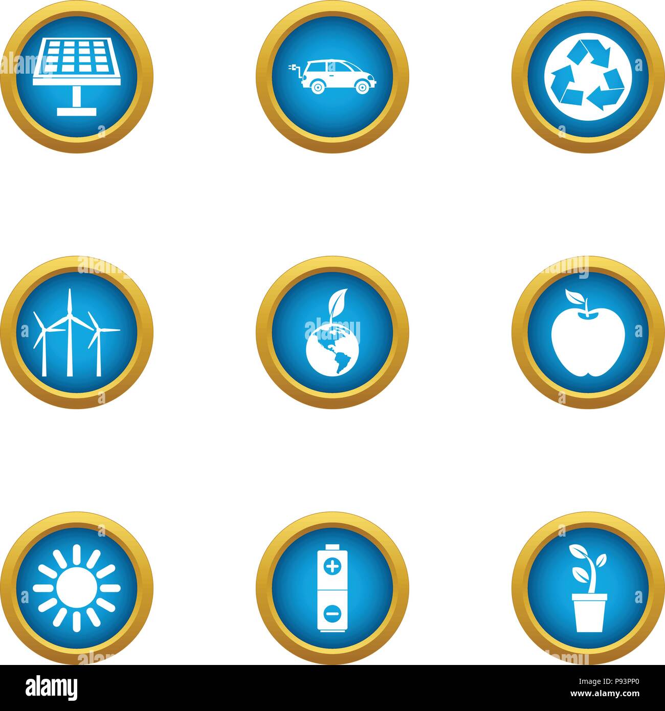 Radiant icons set, flat style Stock Vector Image & Art - Alamy