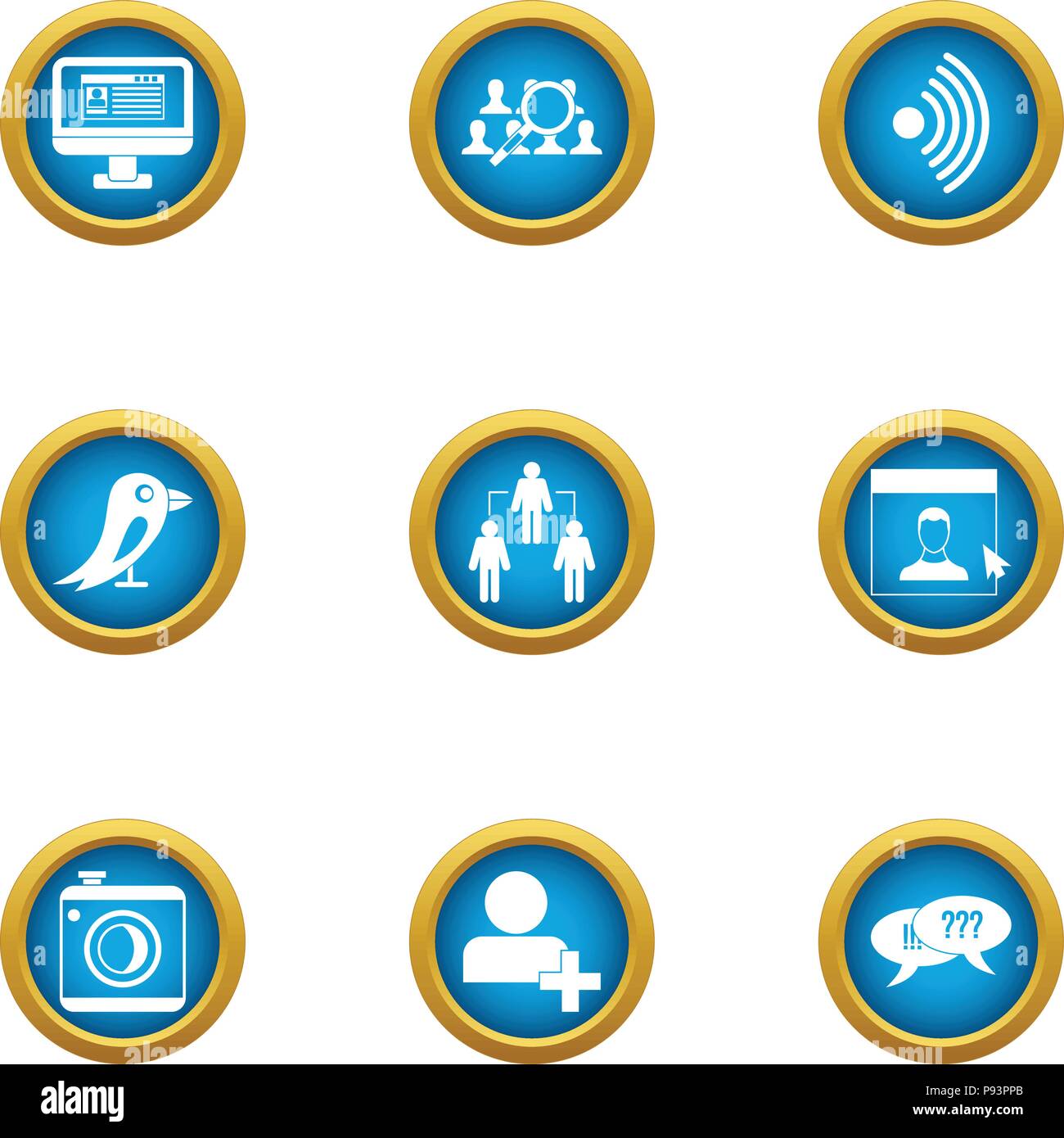 Communication of future icons set, flat style Stock Vector Image & Art ...