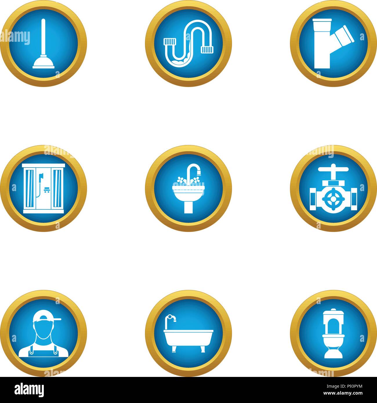 Kitchen renovation icons set, flat style Stock Vector Image & Art - Alamy