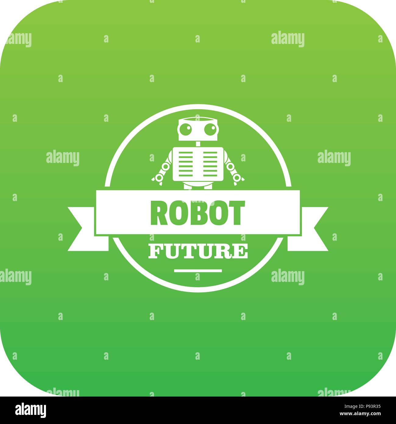 Robot tech icon green vector Stock Vector Image & Art - Alamy