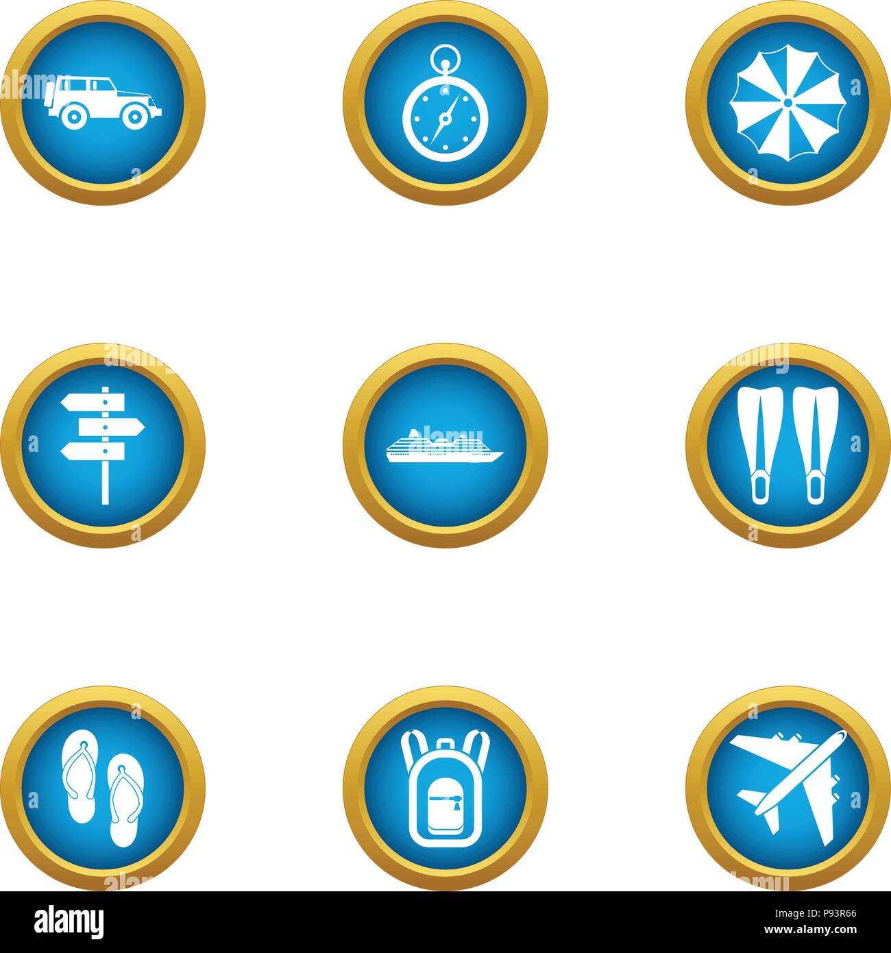 Tropical flight icons set, flat style Stock Vector Image & Art - Alamy