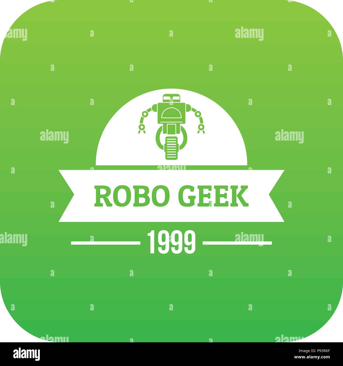 Robotic geek icon green vector Stock Vector Image & Art - Alamy